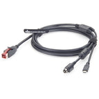 PoweredUSB Cable 24 V to Hosiden 3 Pin DIN + USB-C – Premier Cable